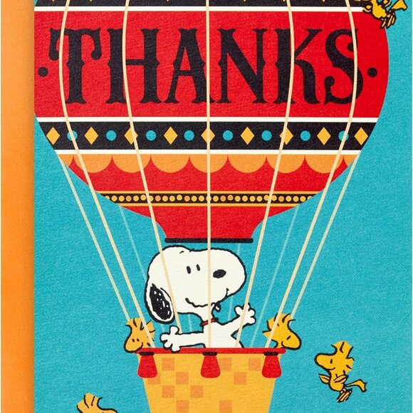 Other | Peanuts Thank You Cards Snoopy In Hot Air Balloon 2 Cards With ...